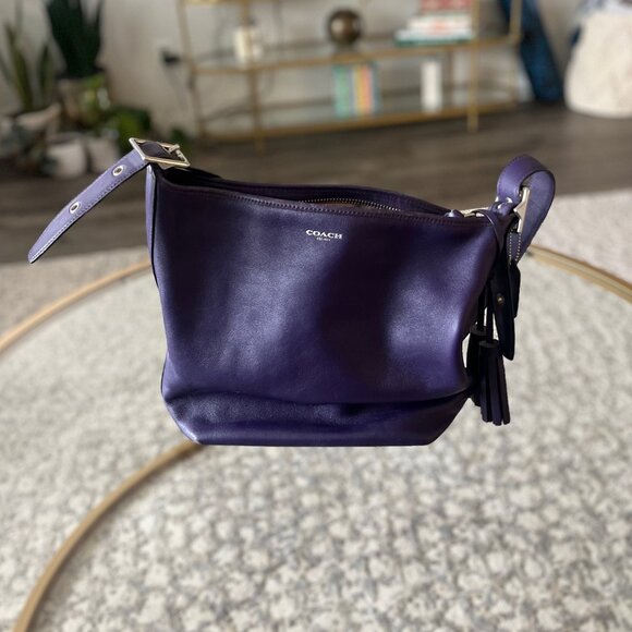 Coach | Bags | Authentic Coach Legacy Leather Bag Duffle Sac 9889 Hobo Shoulder Bag Purple ...
